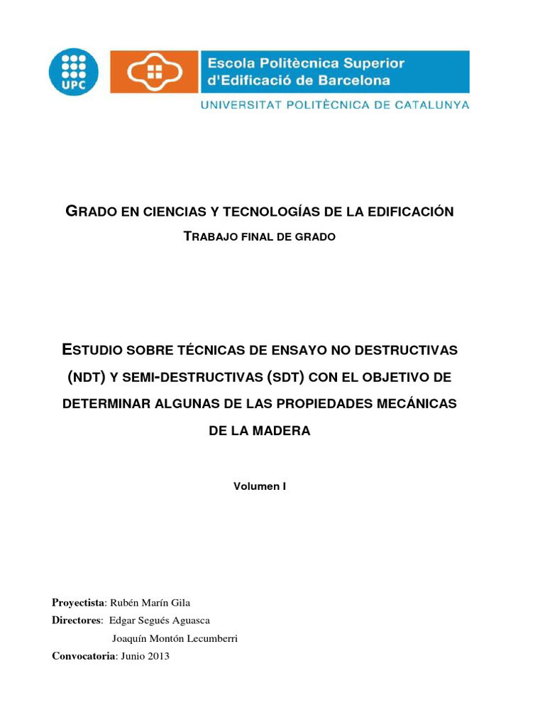 TFG R. Marín (Volumen 1) | PDF | Pruebas no destructivas | Viga (Estructura)