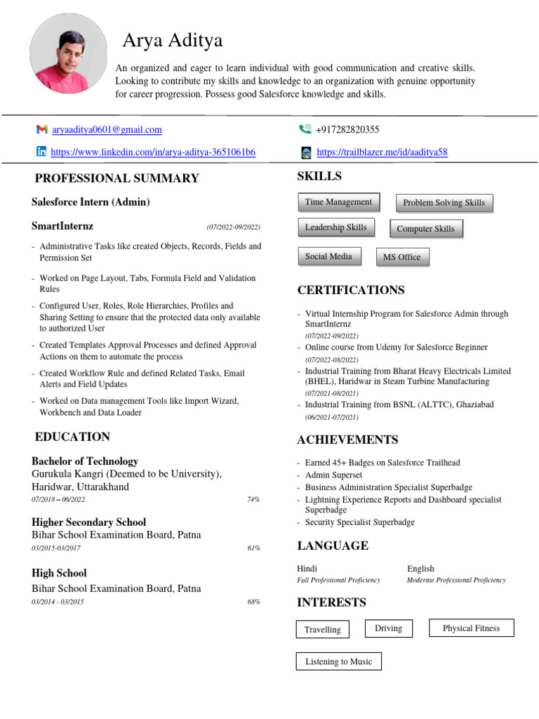 Arya's Resume | PDF | Computing | Information Technology