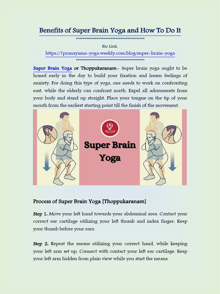 Benefits of Super Brain Yoga and How To Do It | PDF
