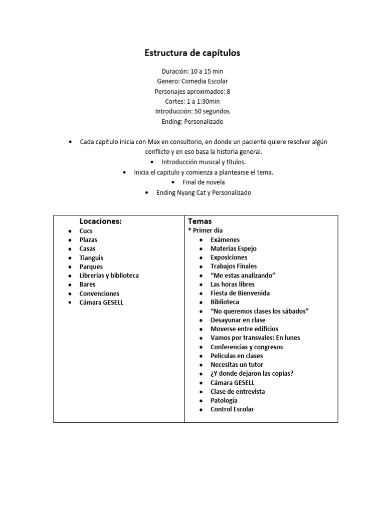 Estructura de Capítulos | PDF