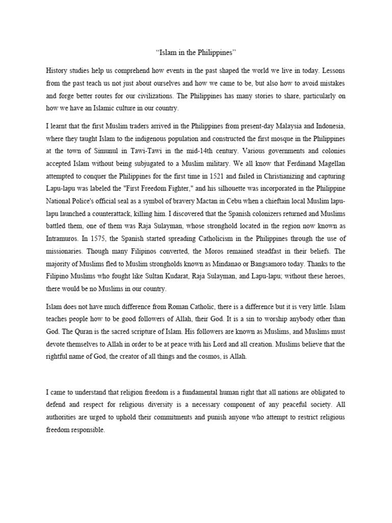 Reflection Paper (Alcala) | PDF | Philippines | Religious Faiths