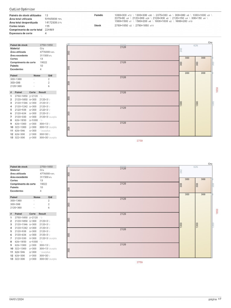 Plano de Corte 1 - Lira | PDF