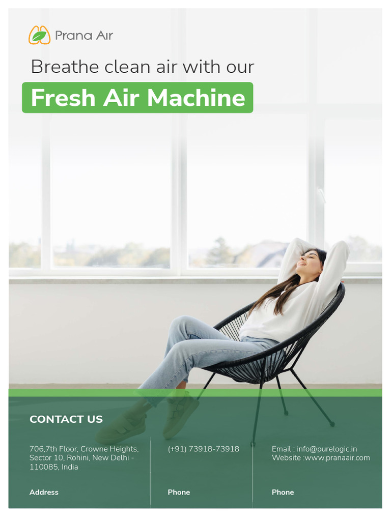 Prana Air Fresh Air Machine Brochure | PDF | Air Pollution | Chemistry