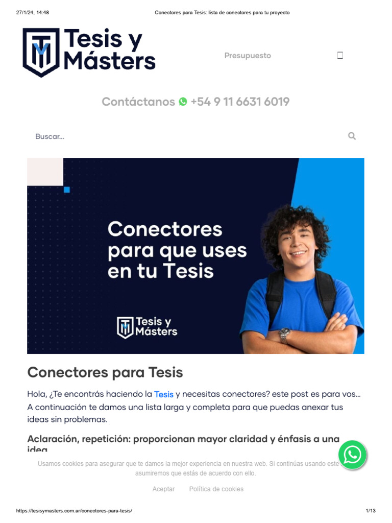 Conectores para Tesis - Lista de Conectores para Tu Proyecto | PDF