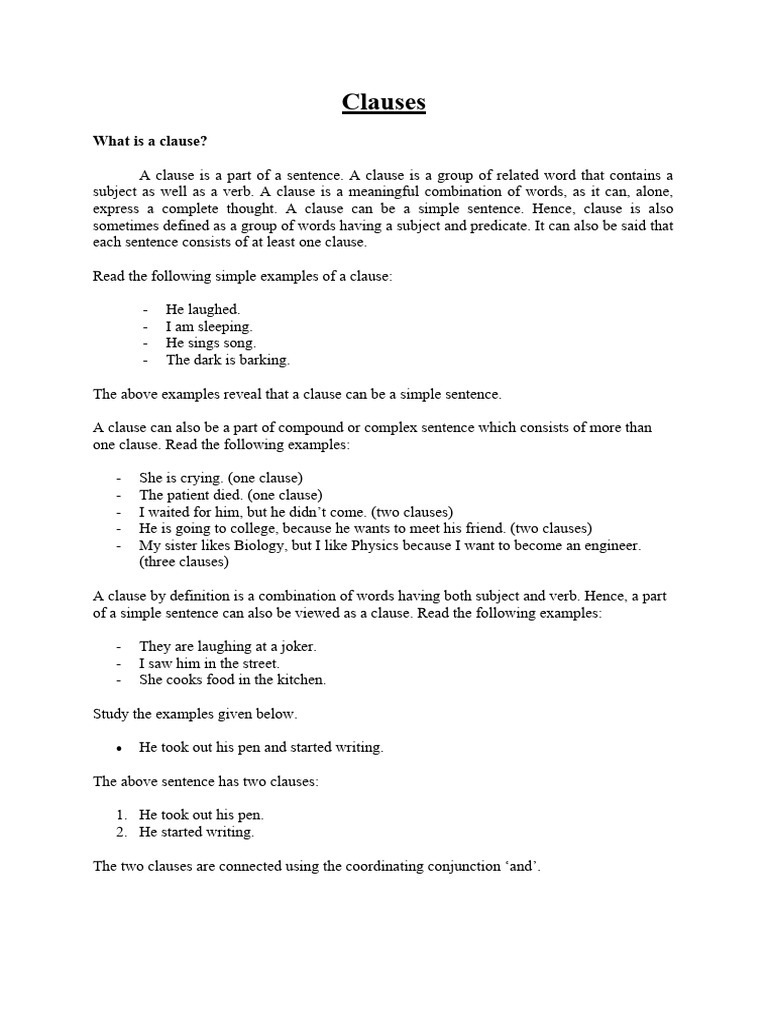 Teknik Elektro - Materi 4 - Clauses | PDF | Sentence (Linguistics) | Adverb