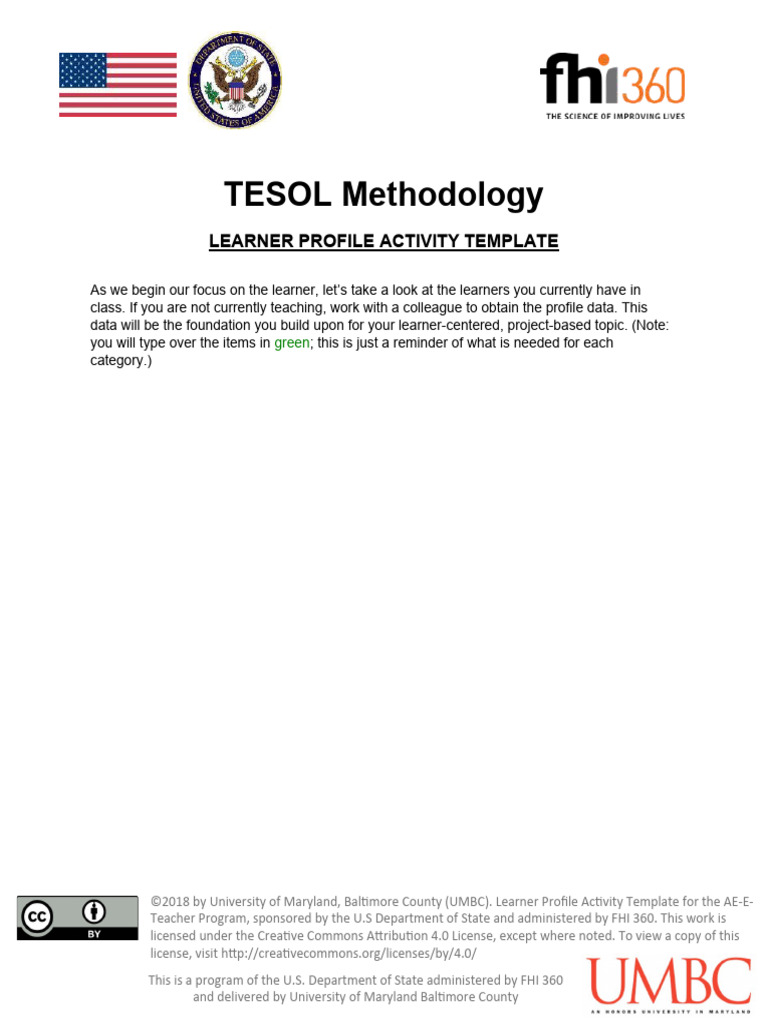 M3 3.3.1 Learner Profile Template | Download Free PDF | Learning ...