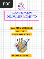 Planificación de Arte y Patrimonio de 1er Año (I Momento) | PDF | Aprendizaje | Dibujo