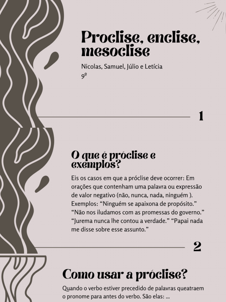 Proclise, Enclise, Mesoclise | PDF