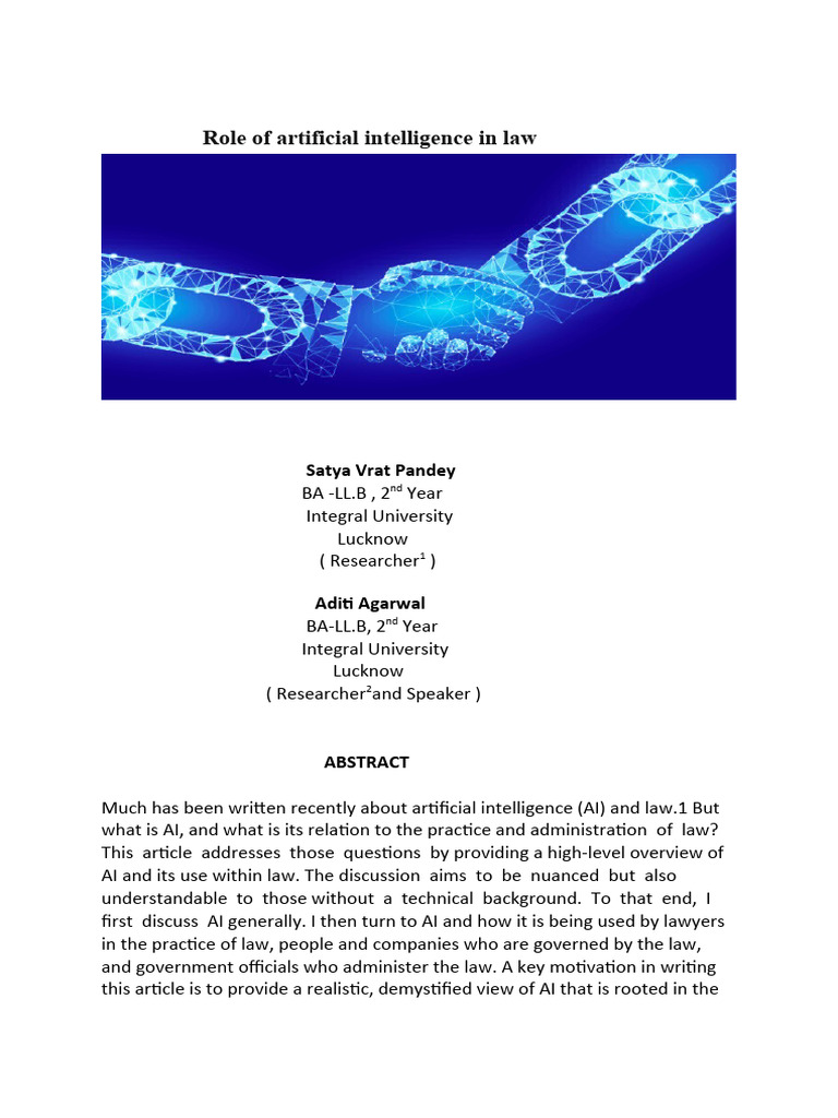 AI and Law (FINAL) | PDF | Artificial Intelligence | Intelligence (AI) & Semantics