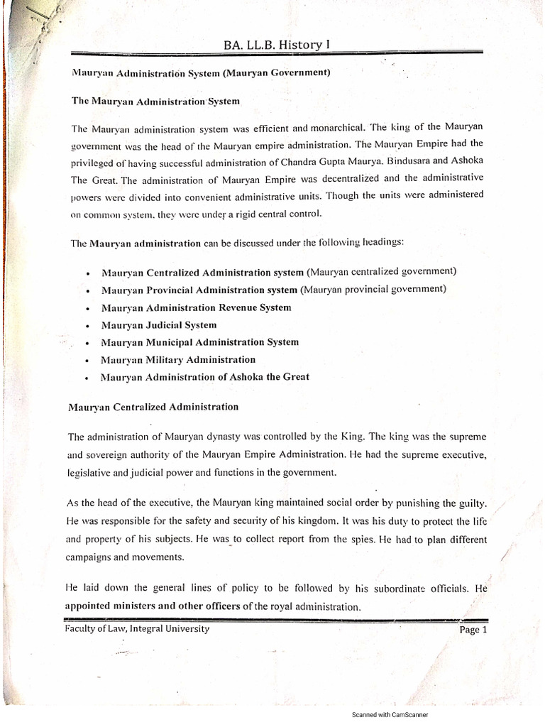Administration of Maurya and Gupta | PDF