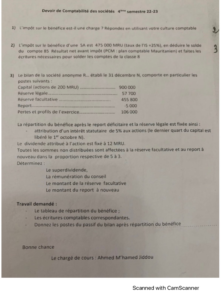 Correction Devoir 2023 | PDF