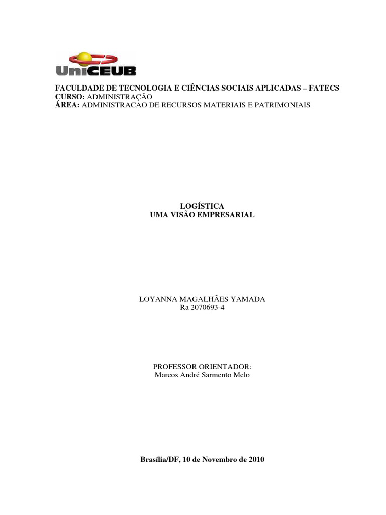 Log Tcc Informação Na Logística Pdf Logística Cadeia De Suprimentos