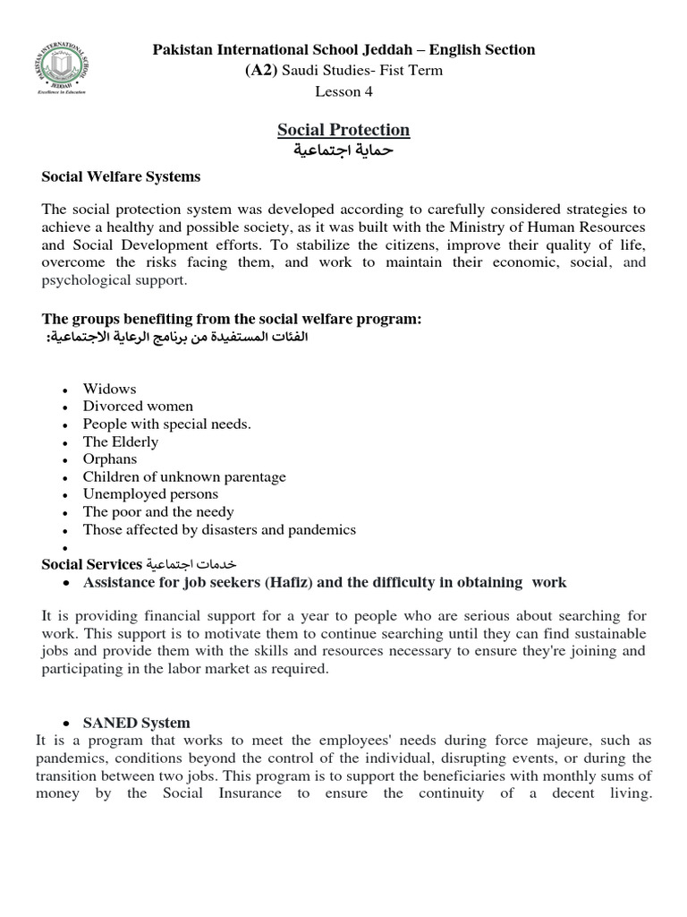 Social Welfare Programs in Saudi Arabia | PDF | Welfare | Social Protection