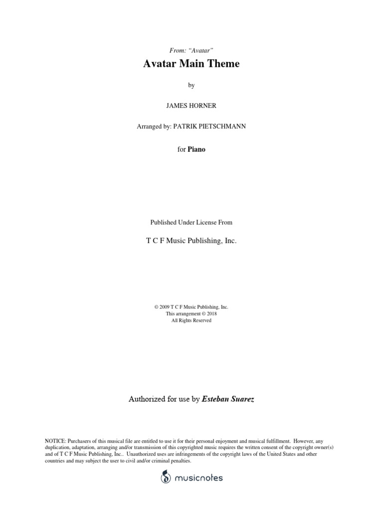 Avatar Main Theme | PDF | Copyright Infringement | Copyright