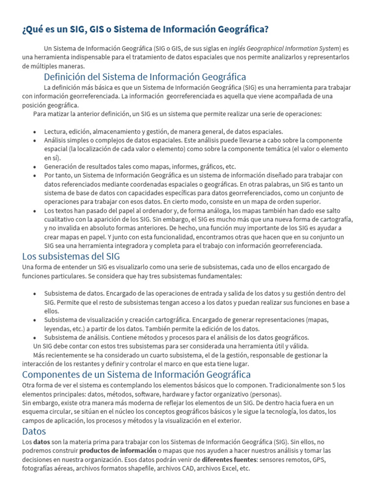 Qué Es Un SIG | PDF | Sistema de información geográfica | Información