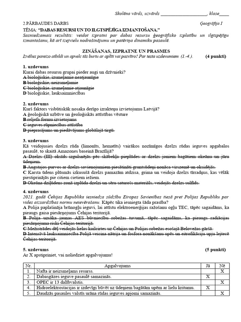 Parbaudes Darbs - 2 - Geo - I - S | PDF