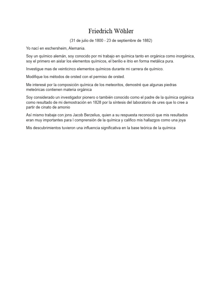 Friedrich Wöhler | PDF | Historia