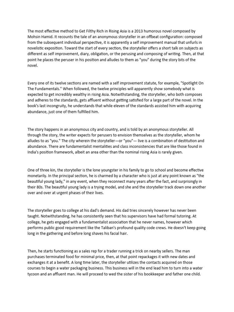 Summary of How To Get Filthy Rich | PDF