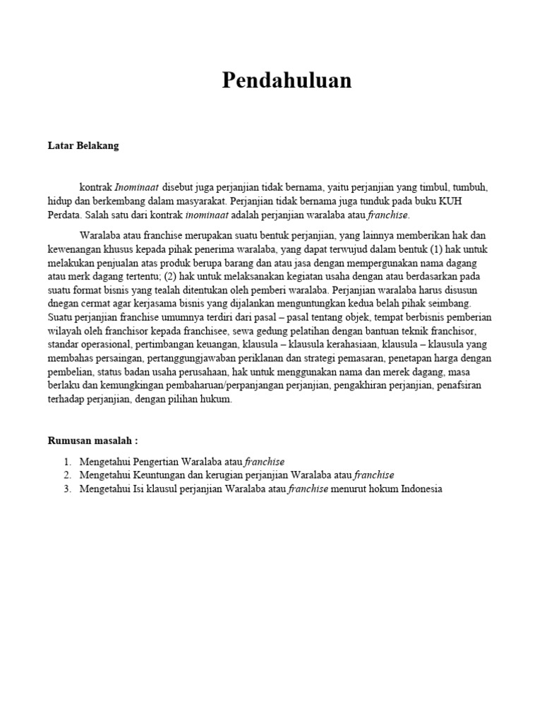 Hukum Perjanjian Diluar KUH Perdata | PDF