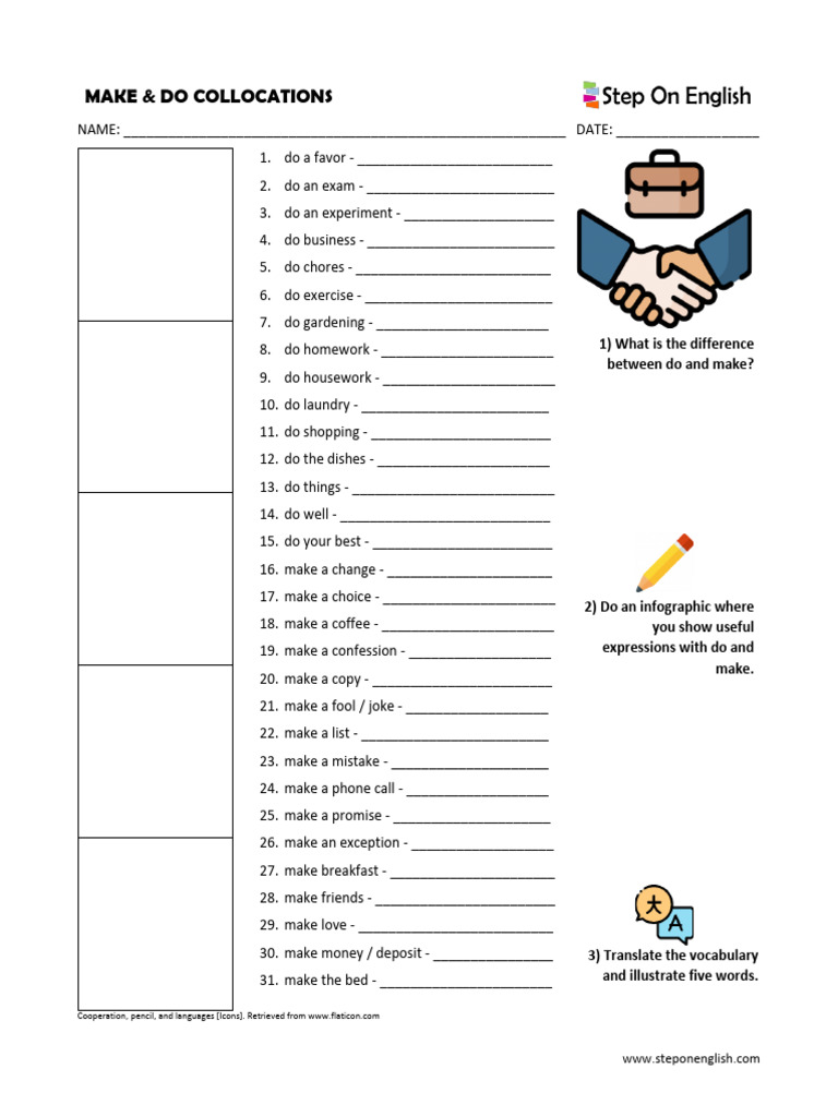 Make and Do Collocations EXERCISE | PDF