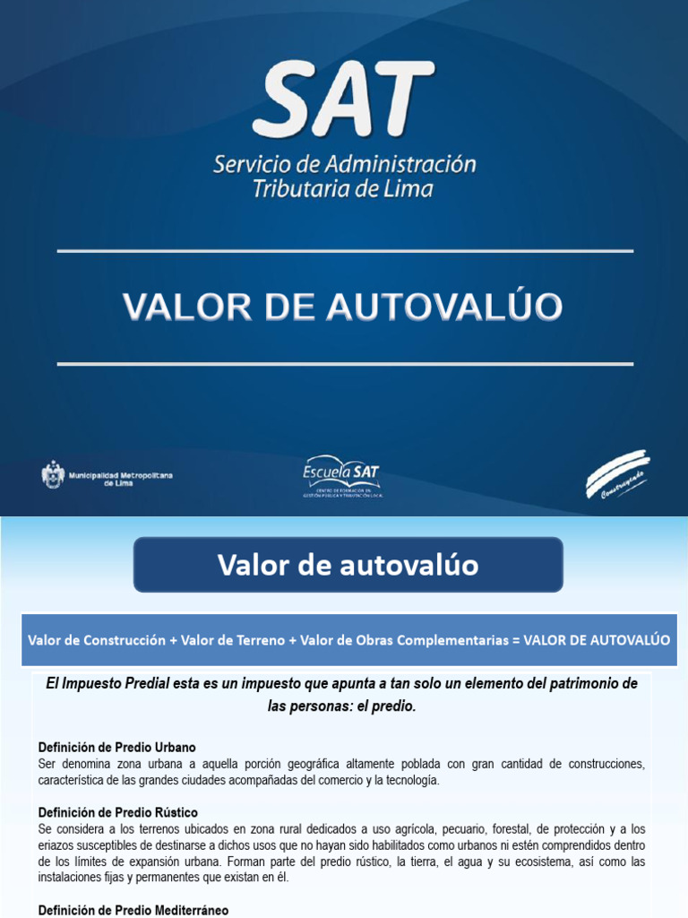 Valor Del Terreno Autovaluo | PDF