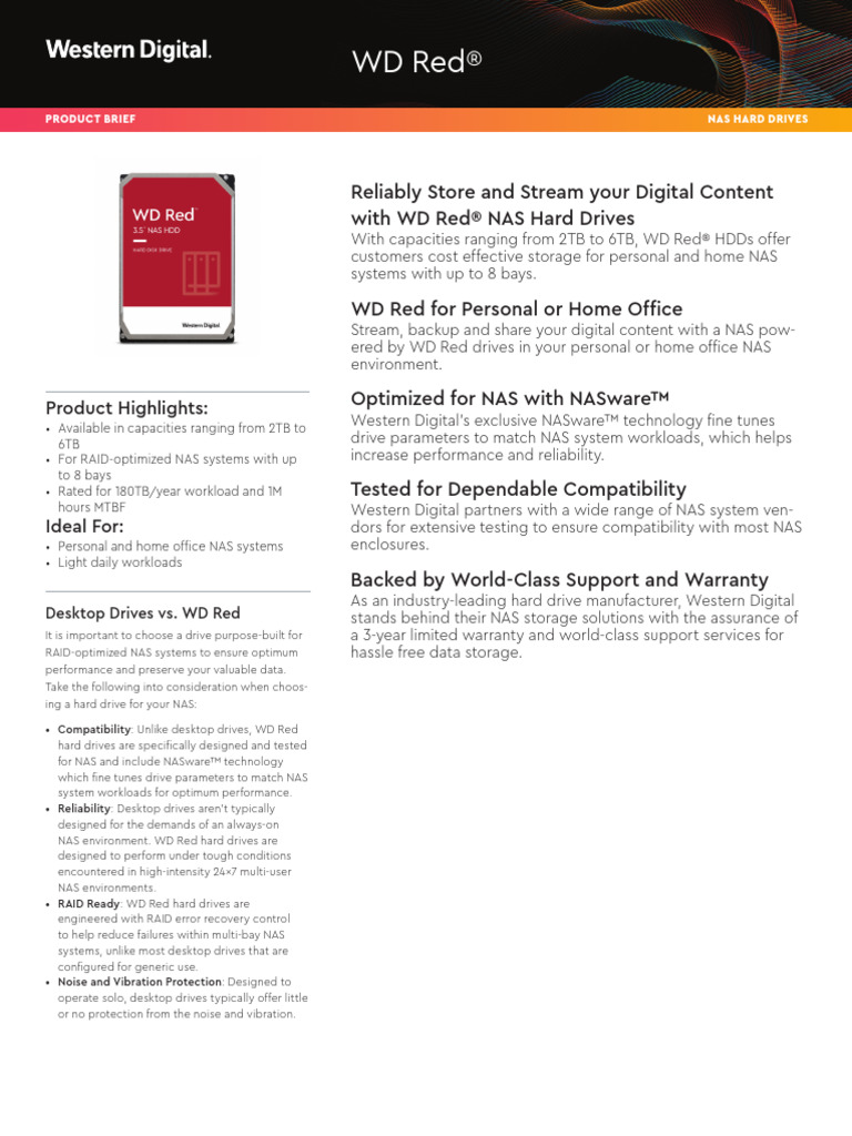 Product Brief Western Digital WD Red HDD | PDF | Hard Disk Drive ...