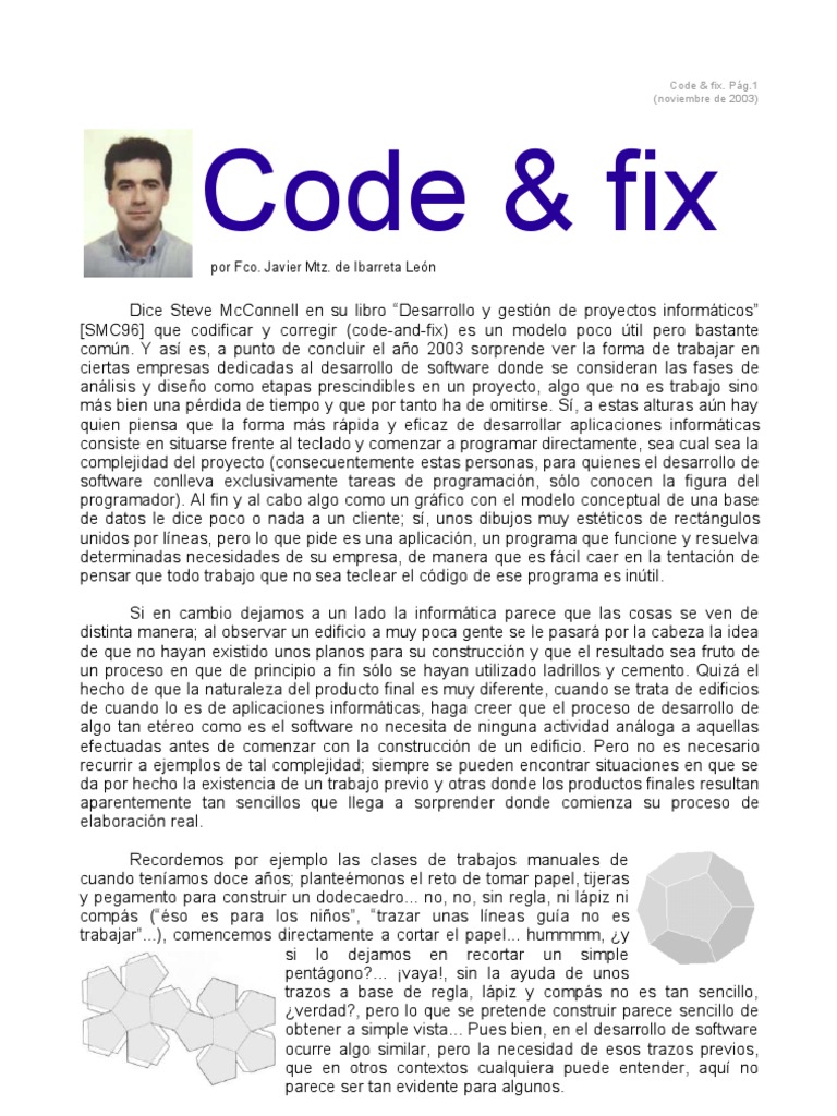 Code and Fix | PDF | Ingeniería de software | Software