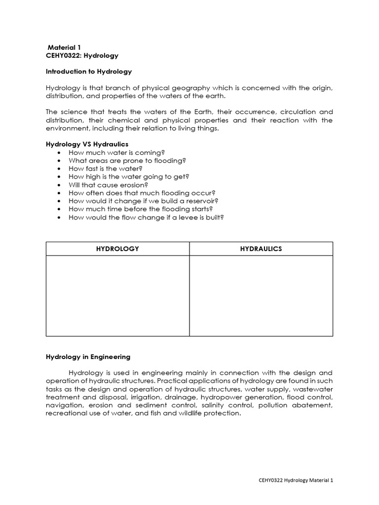 Hydrology 1 | PDF | Hydrology | Surface Runoff