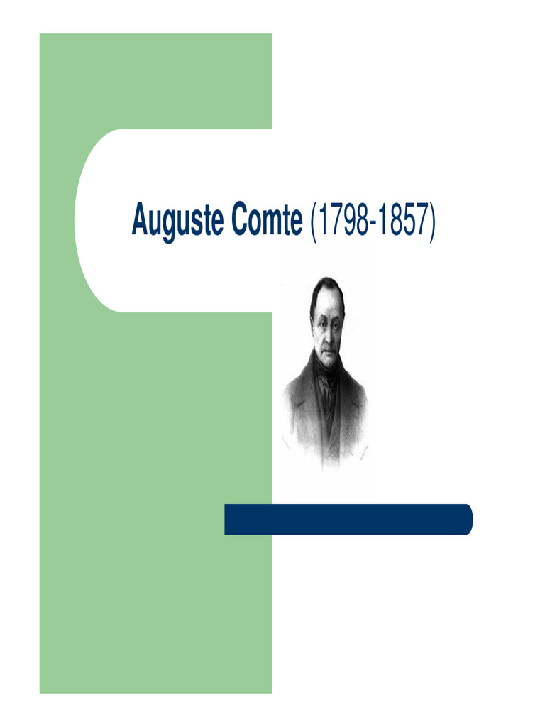August Comte Complemento Tema 1 | PDF | Positivismo | Física