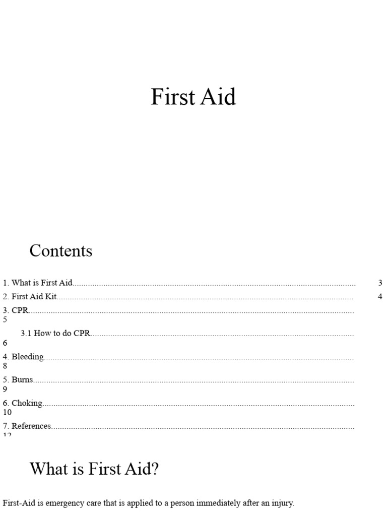 First Aid | PDF