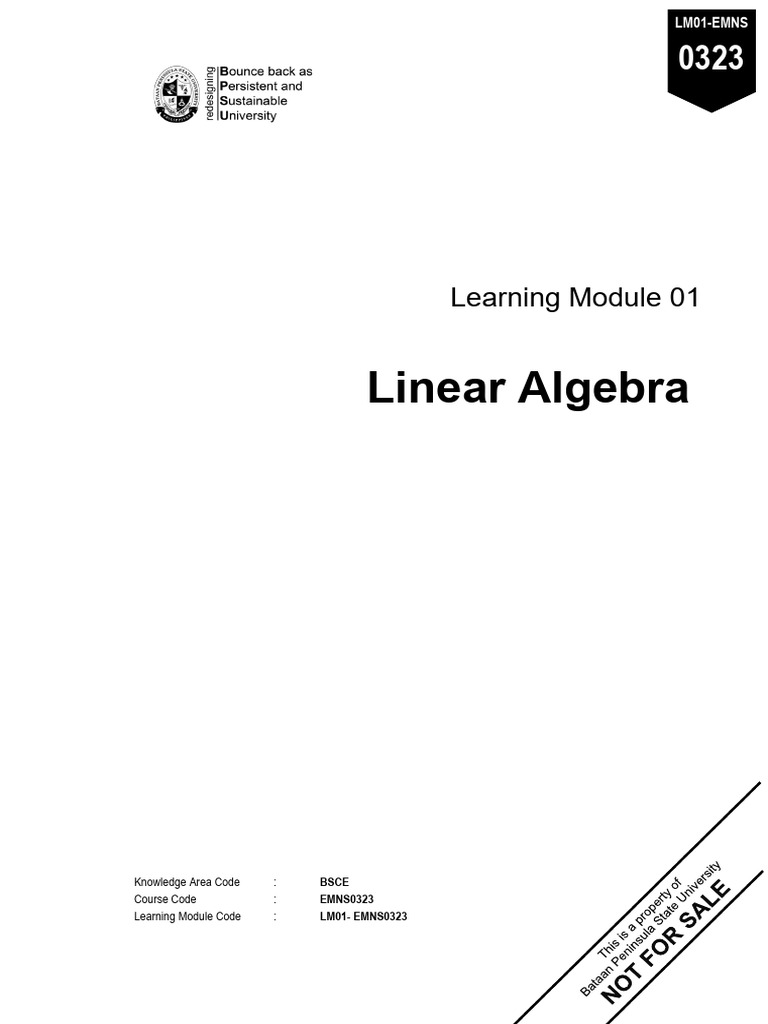 BSCE EMNS0323 LM1.2 Determinants | PDF | Matrix (Mathematics) | Determinant