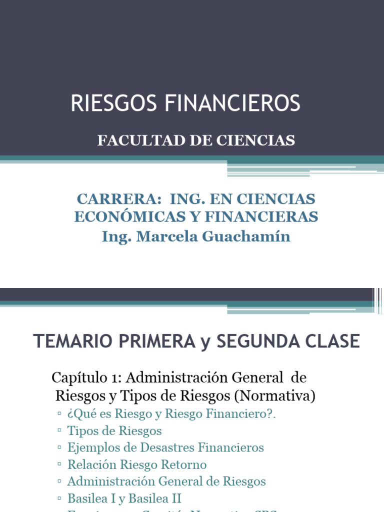 Presentación Riesgos Financieros | PDF | Basilea Ii | Bancos