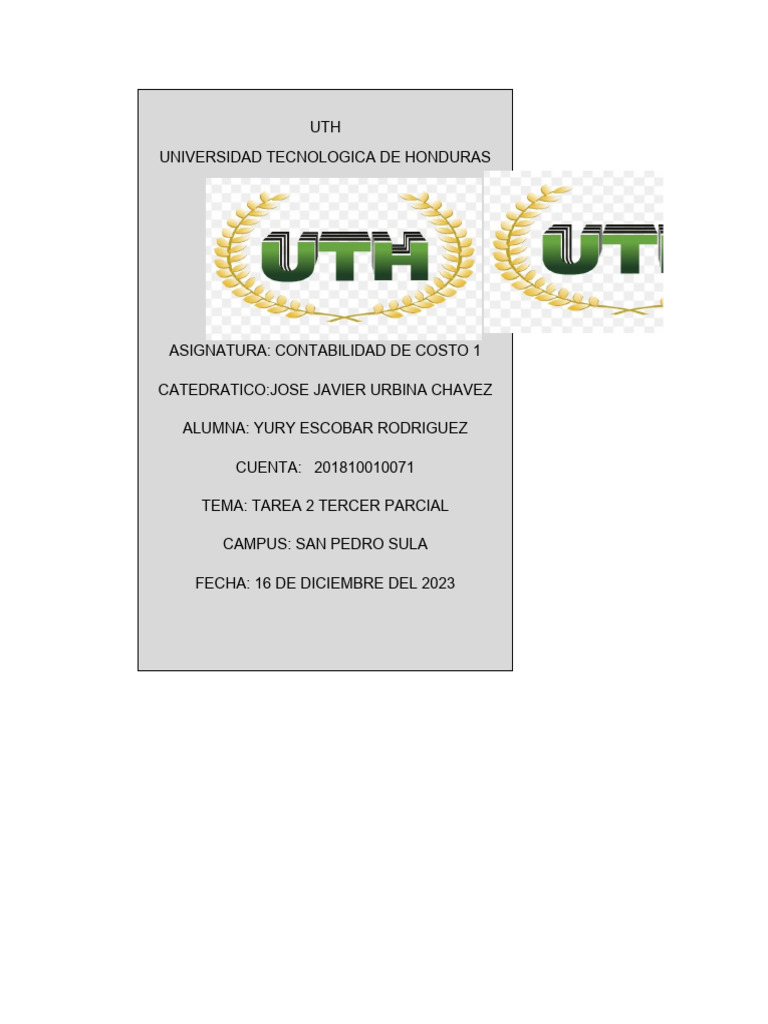 ULTIMA TAREA COSTOsssss.... | PDF | Dinero | Impuestos