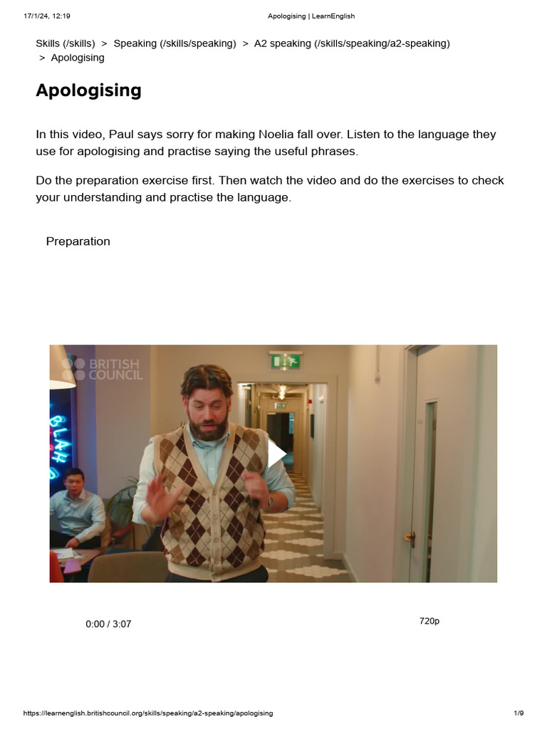 Apologising - LearnEnglish | PDF | Educational Technology | Learning