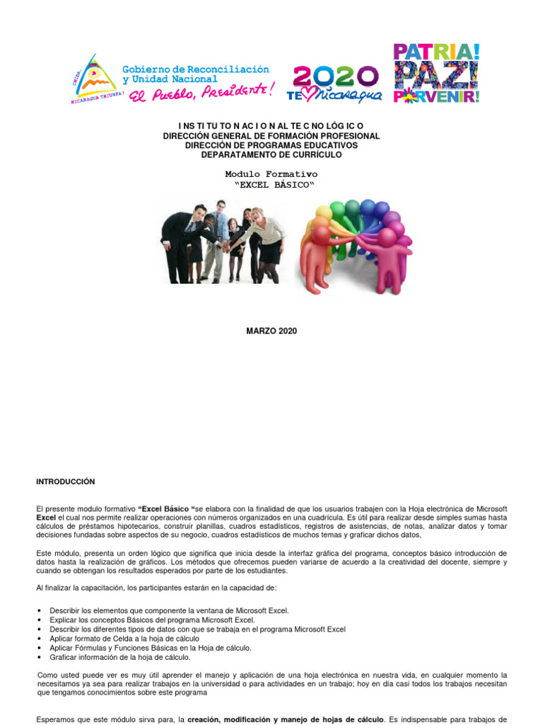 Módulo Excel Basico | PDF | Microsoft Excel | Hoja de cálculo
