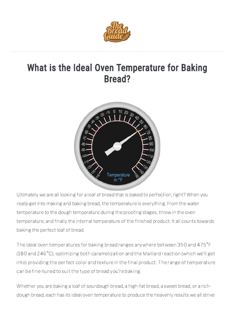 What Is The Ideal Oven Temperature For Baking Bread - The Bread Guide ...