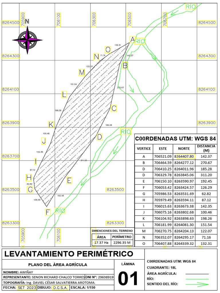 Plano de Terreno Agrícula-1 | PDF | Tecnología geográfica | Cartografía