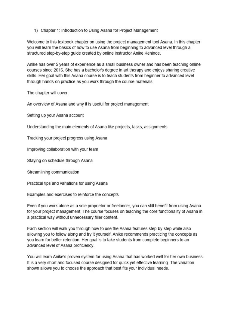 Asana Project Management - Beginners Guide To Using Asana '23 | PDF ...