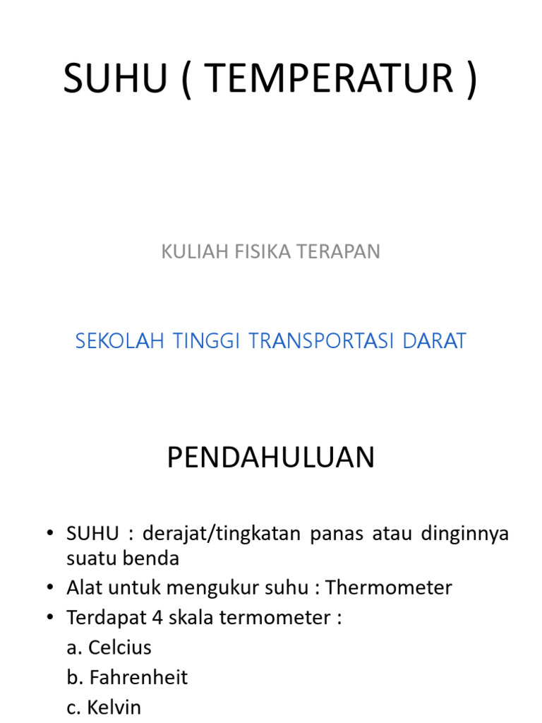 Suhu (Temperatur) | PDF