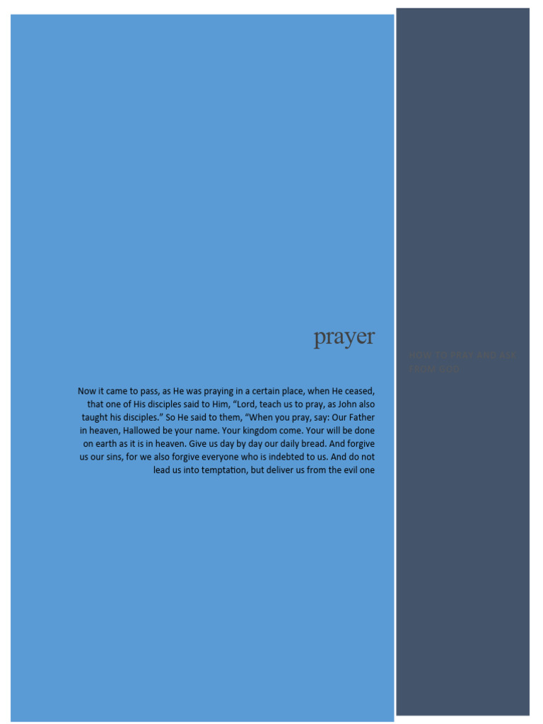 How To Pray and Ask From God | PDF