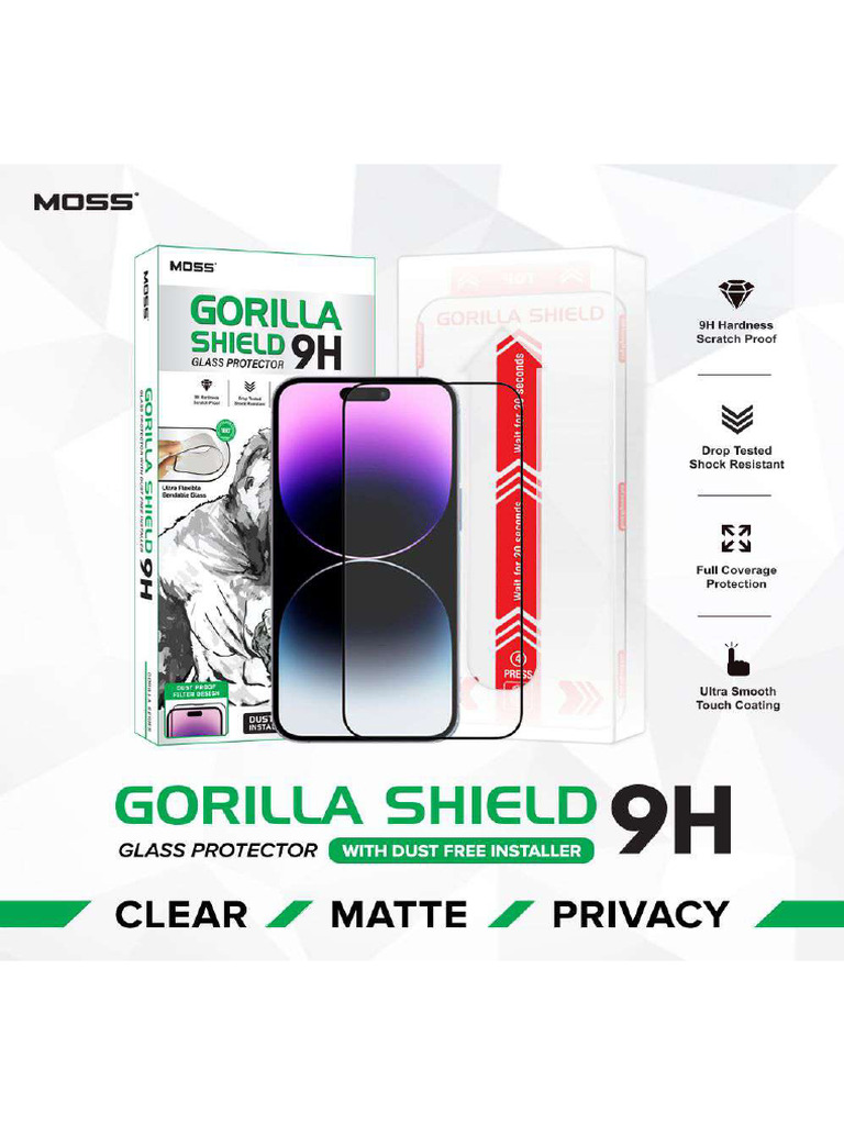 Moss Gorilla Shield Tempered Glass | PDF