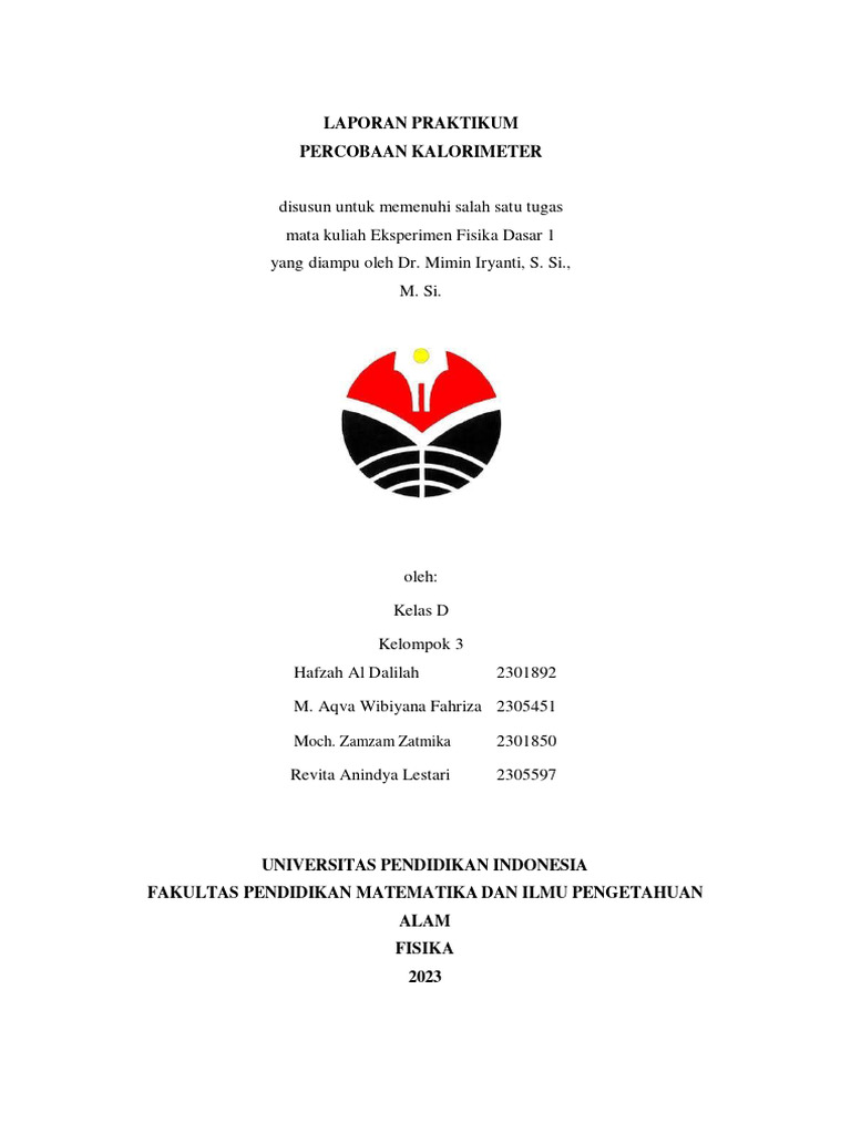 Percobaan Kalorimeter dan Kapasitas Kalor | PDF | Metode & Bahan Ajar