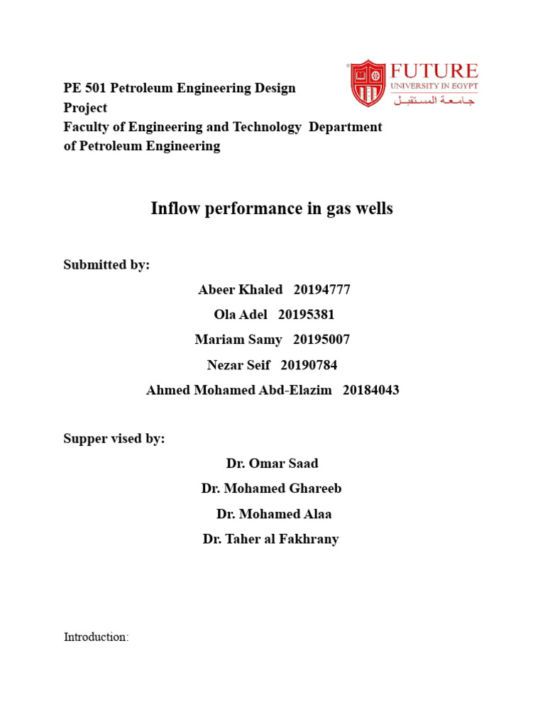 DR - Ghareeb Project 2 | PDF | Petroleum Reservoir | Oil Well