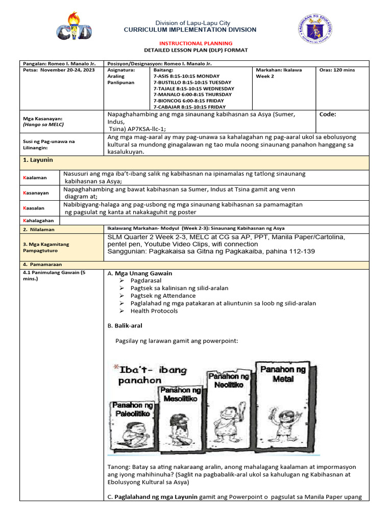 AP7 DLP No.2 Week 2 Day 1-3 (Quarter 2) | PDF