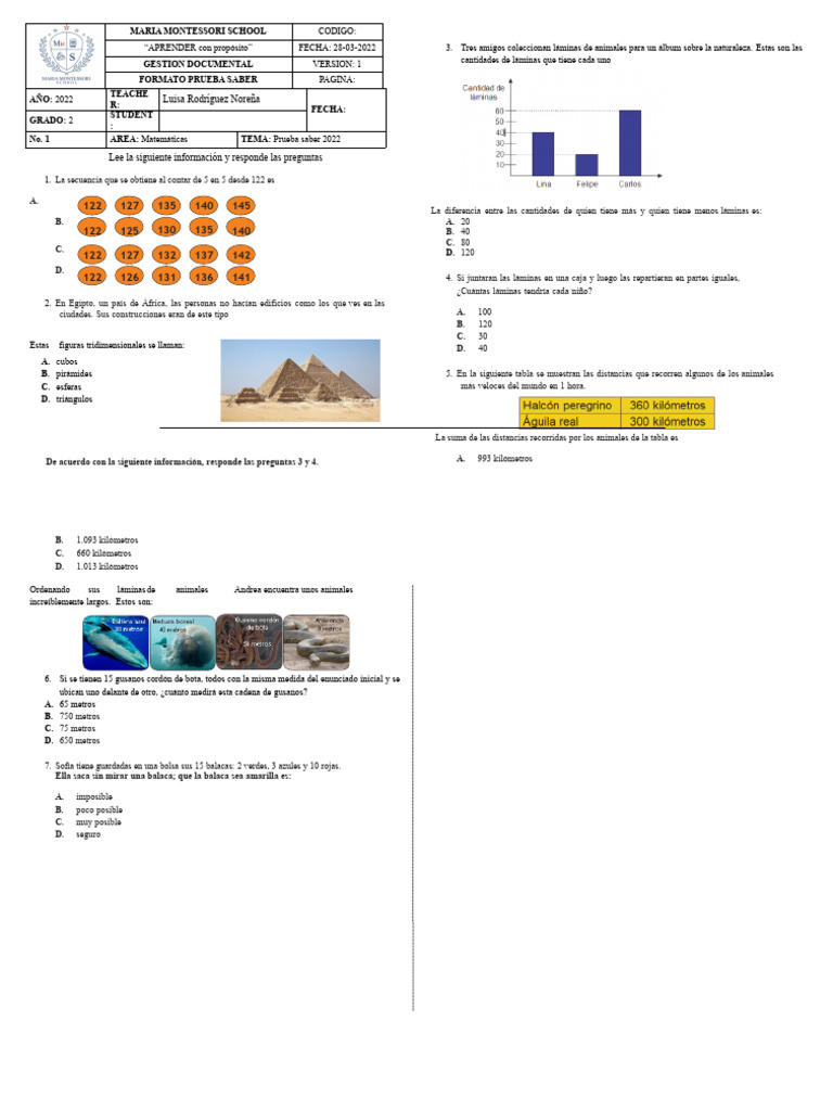 Saber Pro Matemáticas 2 | PDF