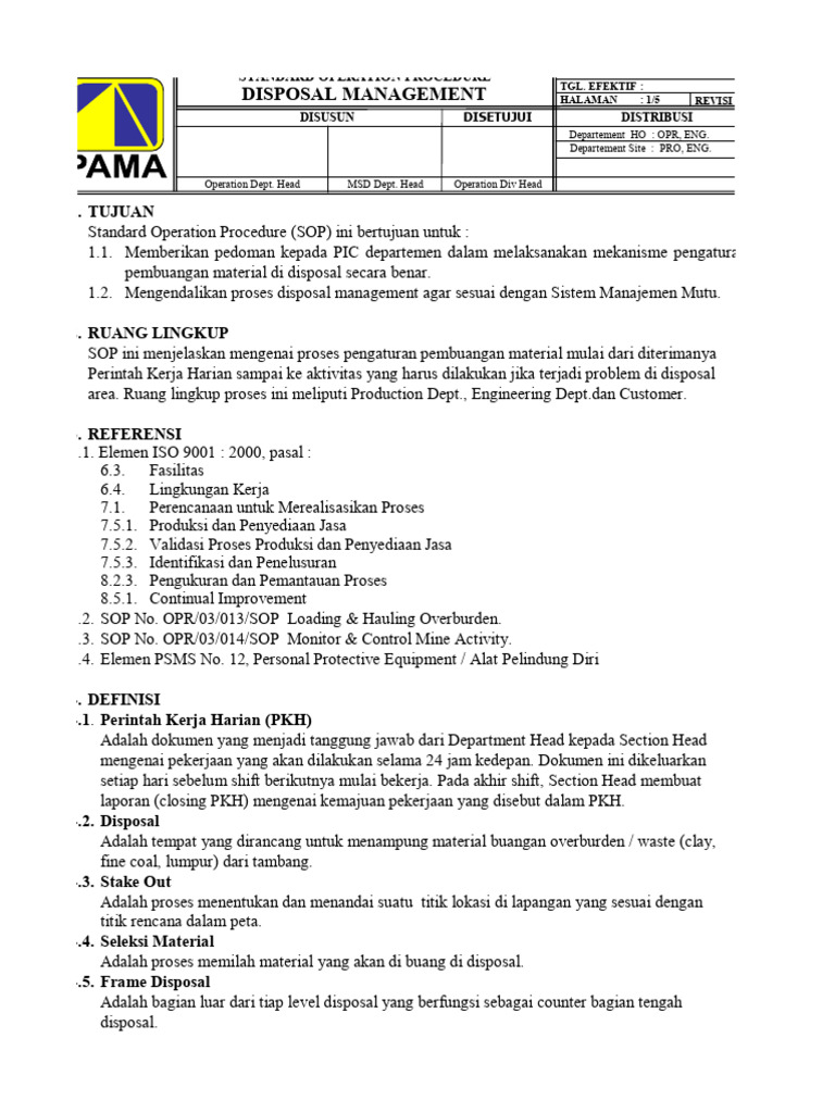 SOP Disposal | PDF