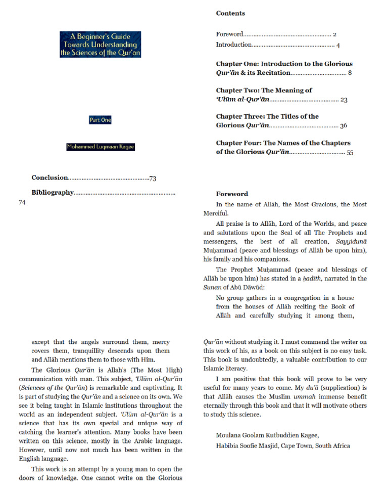 A Beginners Guide Towards Understanding The Sciences of The Quran, Part ...