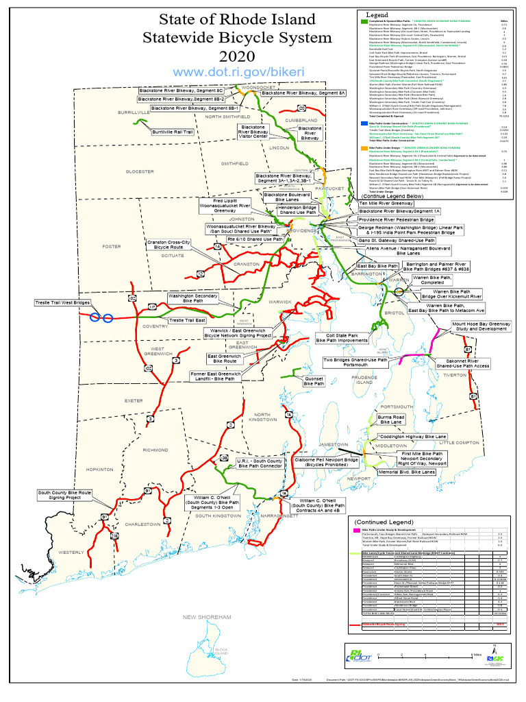 Rhode Island Statewide Bike Paths 2020 | PDF | Rhode Island ...