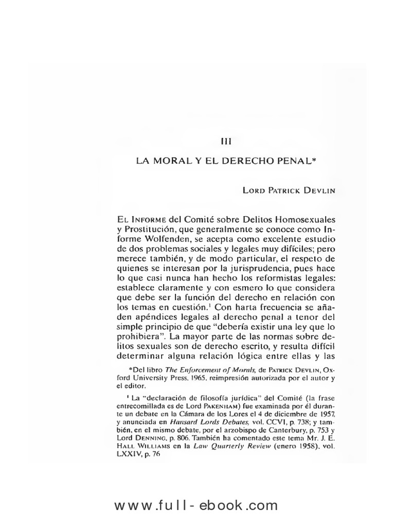 Patrick Devlin | PDF | Moralidad | Derecho penal