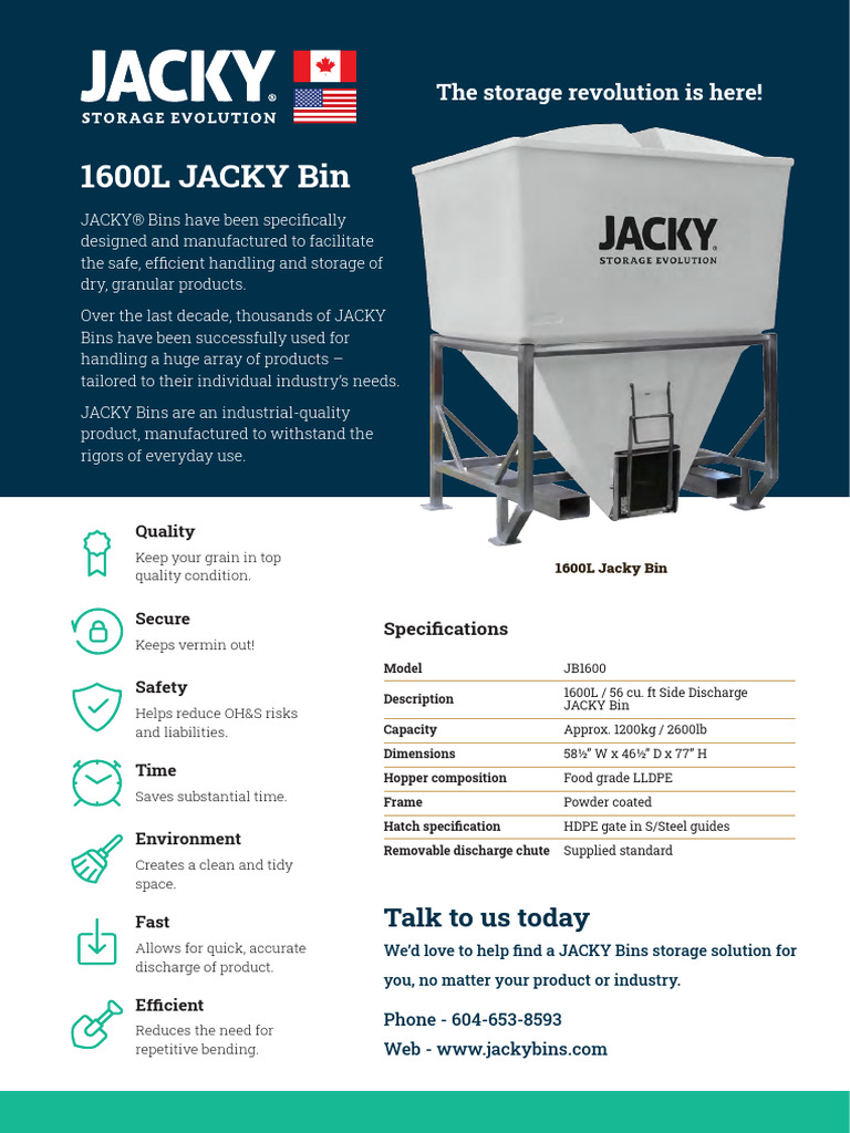 1600L Jacky Bin | PDF